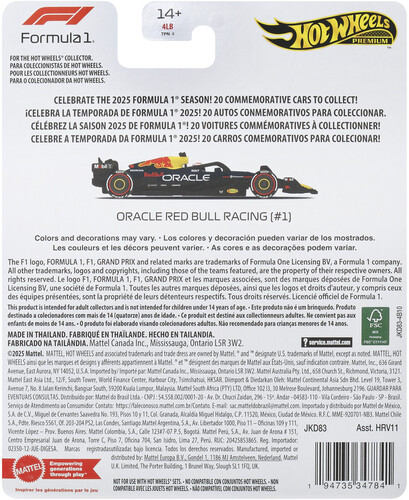 Hot Wheels Premium Race Team Oracle Red Bull Driver 1
